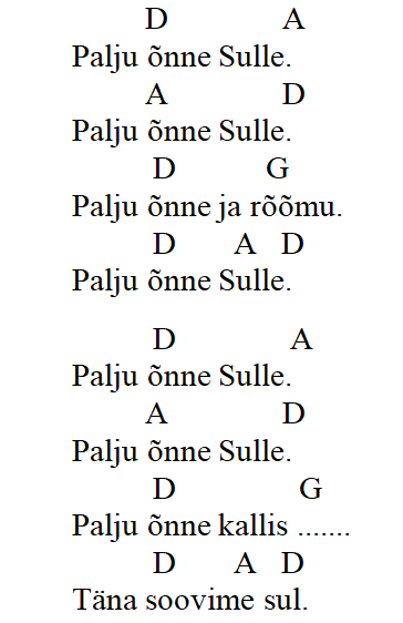 Sünnipäeva laul (Palju õnne Sulle) – Kitarri Kodu